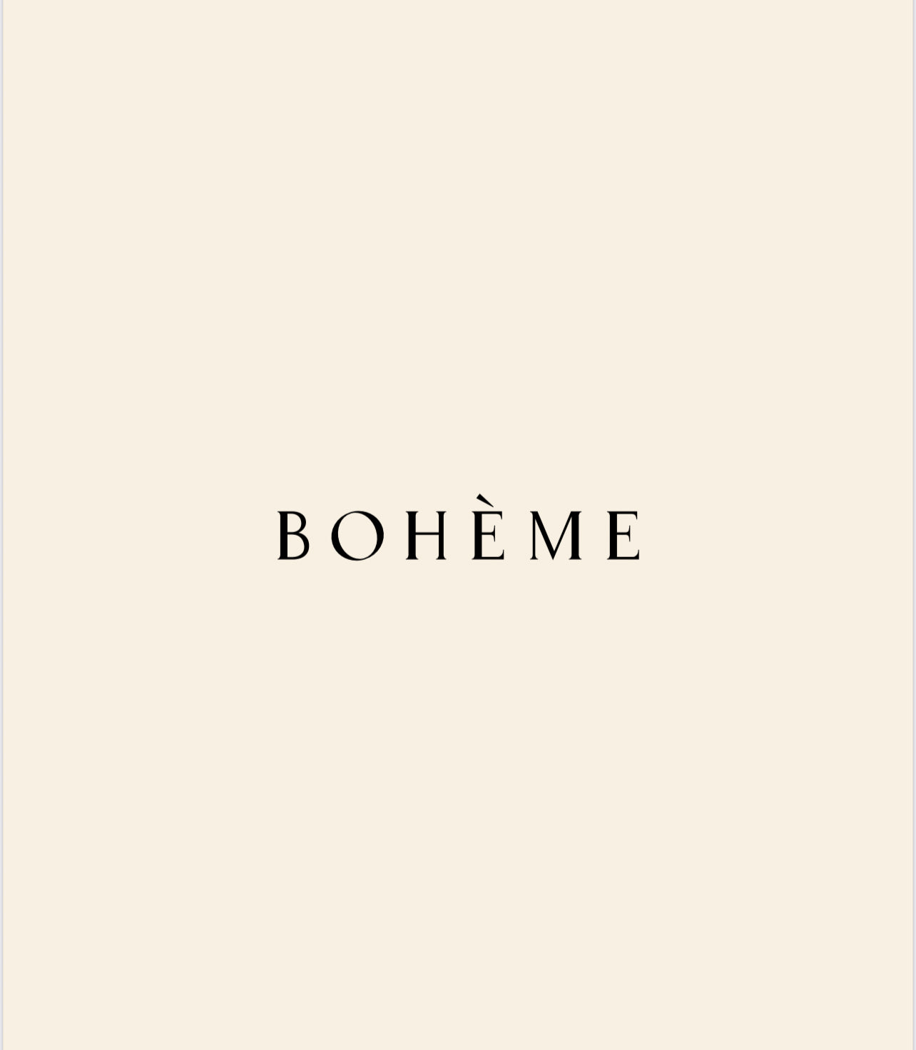 BOHÈME – BOHÈME